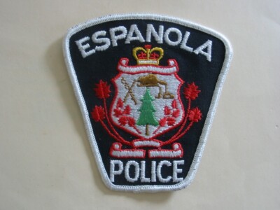 RARE OBSOLETE ( CHEESE ) PATCH OF THE ESPANOLA POLICE, ONTARIO, CANADA ...