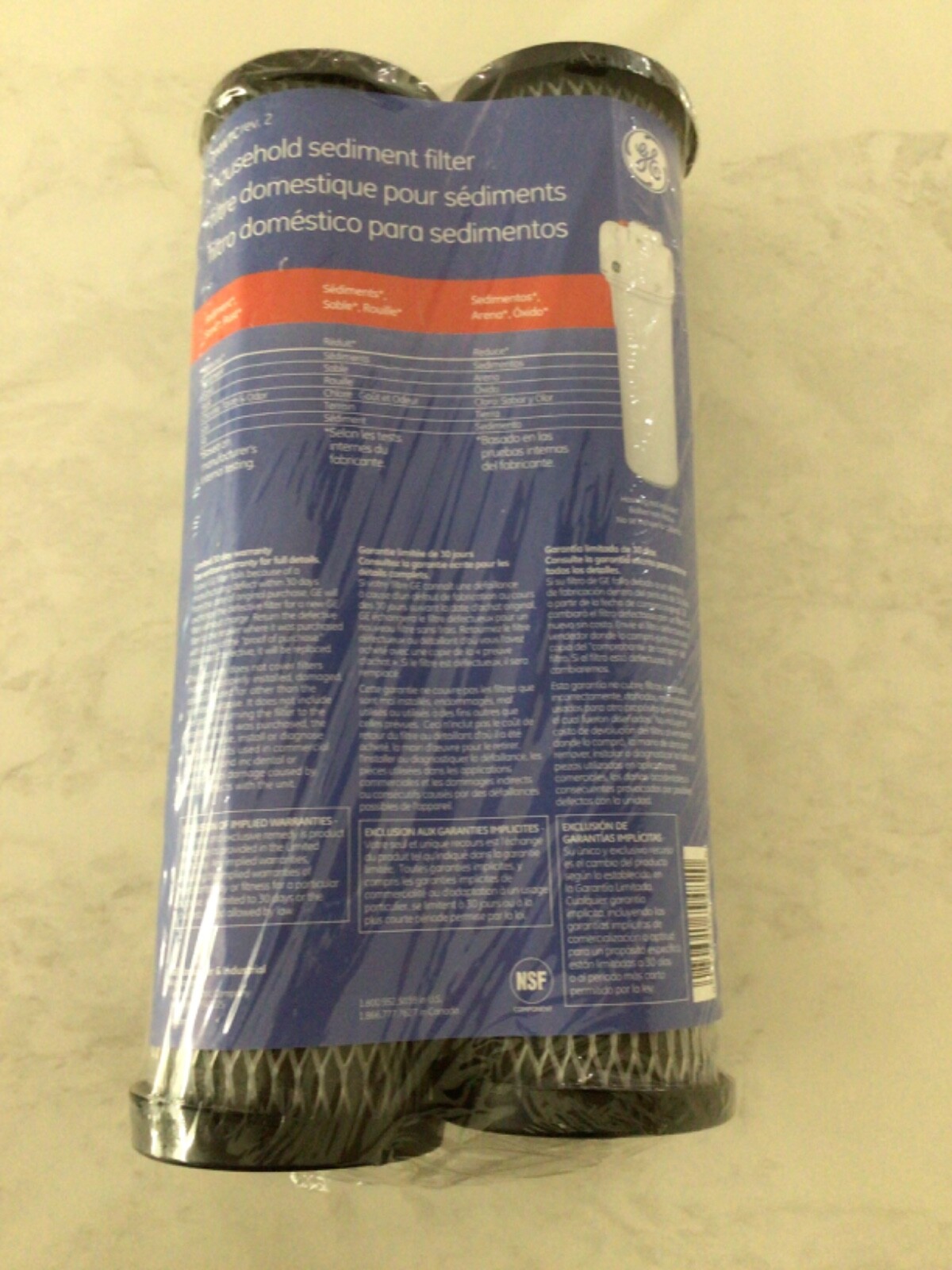 GE 2 pk Household Sediment Filter FXWTC rev. 2~NIP~GE original Water ...