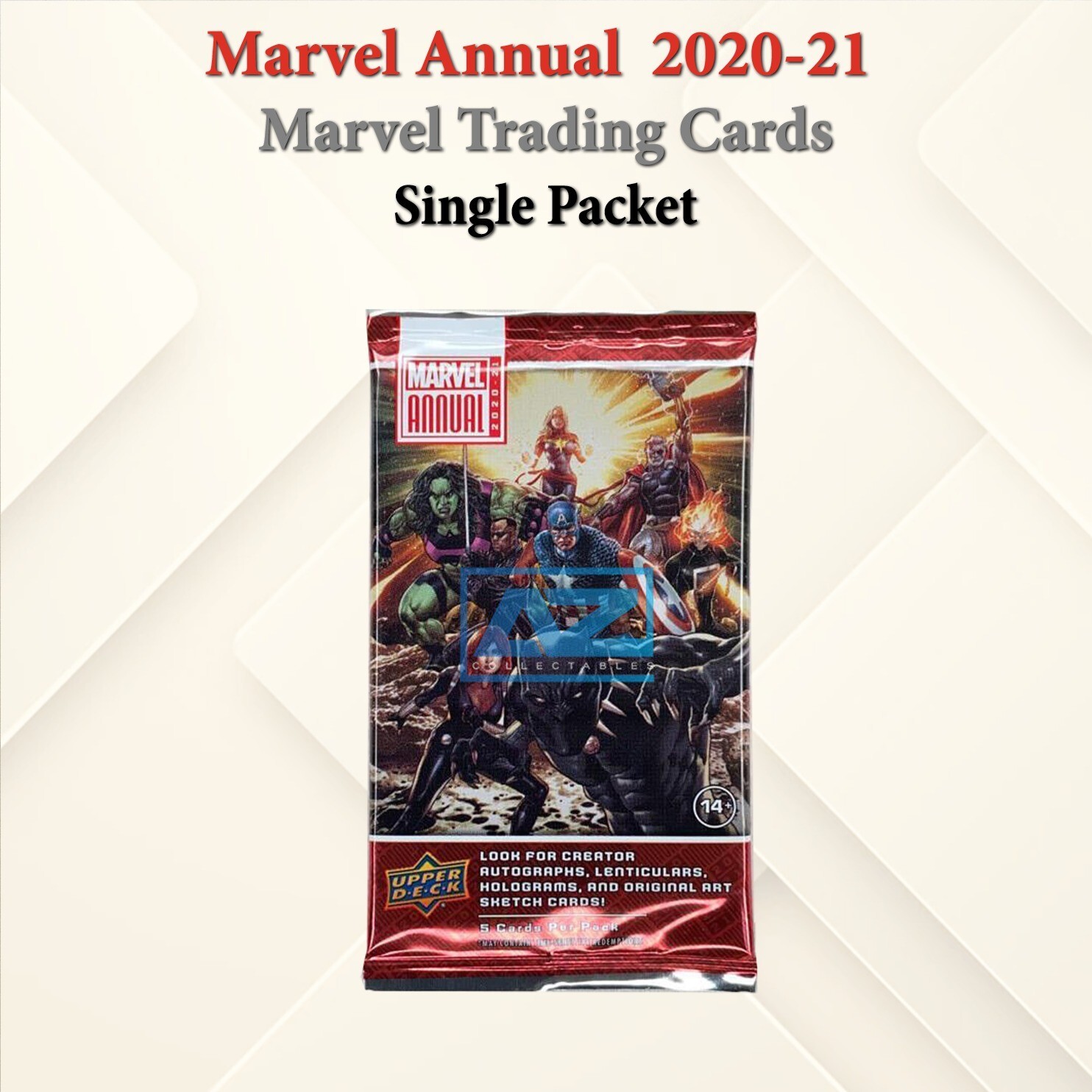 2020-21 Upper Deck Marvel Annual Hobby Box Pack Avengers Trading Cards ...