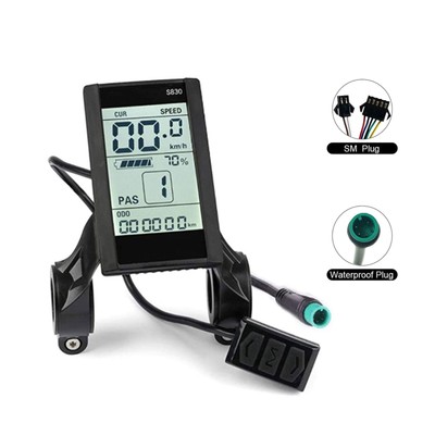 E-Bike 24V 36V 48V S830 LCD Display Power Speed Meter Control Panel SM ...