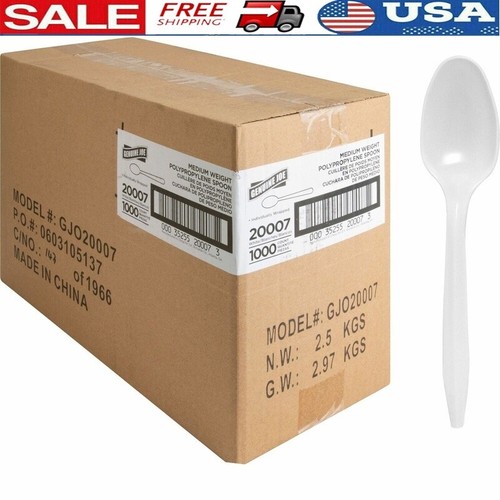 Individually Wrapped Disposable Spoons Medium Weight Pack of 1000 ...