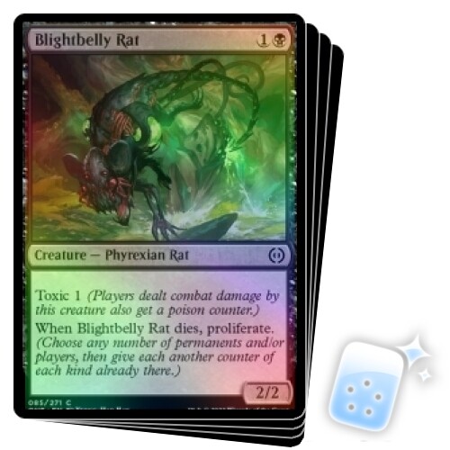 Foil Blightbelly Rat X4 M/NM Magic: The Gathering MTG Phyrexia: All ...