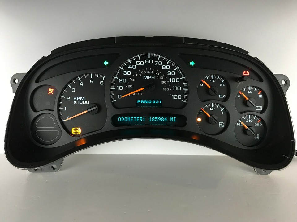 03 04 05 Silverado Speedometer Instrument Gauge Cluster White LEDs ...