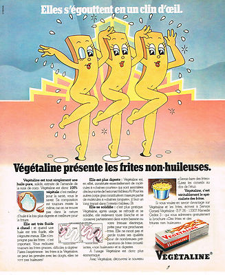 PUBLICITE ADVERTISING 084 1975 VEGETALINE frites non huileuses s ...