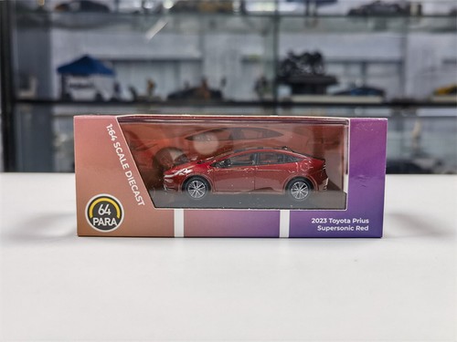 PARA 1/64 Scale Prius 2023 Red Sports Model Diecast Metal Car ...