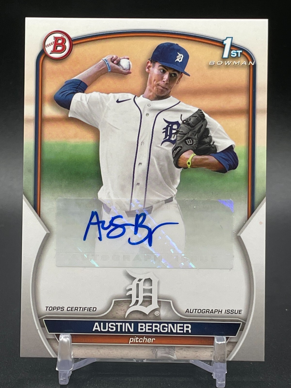 2023 Bowman Austin Bergner 1st Bowman Auto Detroit Tigers PPA-AB Rookie ...