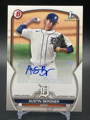 2023 Bowman Austin Bergner 1st Bowman Auto Detroit Tigers PPA-AB Rookie ...