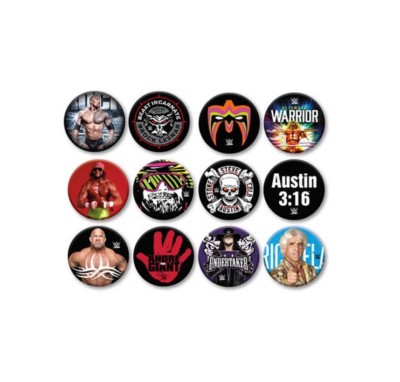 Lot of 12 1.25" Pinback Button WWE Wrestling Legends (1¼" Pins, Approx ...