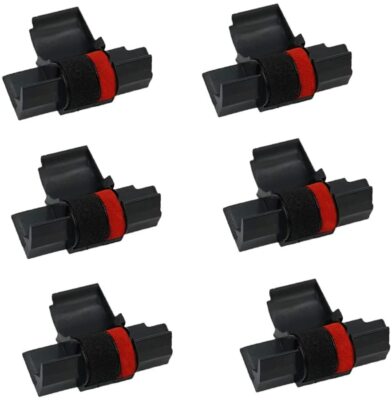 (6) Casio HR-170L HR-170LB HR-170RC Calculator Black & Red Ink Rollers ...