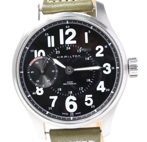 [Near MINT] HAMILTON Khaki Field Officer Mechanical H696190 BlackDial ...
