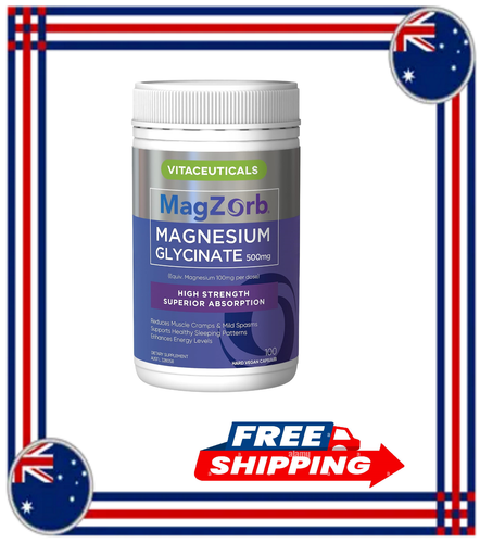 Magzorb High Strength, Pure Magnesium Glycinate 500Mg - 100 Capsules ...