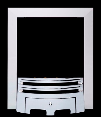 REPLACEMENT GAS FIRE SILVER BRUSHED STEEL CAST IRON 16" FRET 3 PIECE ...