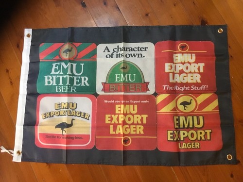 Emu export lager beer WA Man cave flag sign mancave ideas banner poster ...
