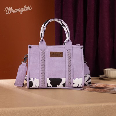 Wrangler Cow Print Concealed Carry Tote/Crossbody - Purple | eBay