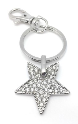 Star Key Chain Purse Charm Crystal Silver Zipper Pull Jewelry Christmas ...