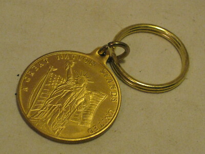 Great Nation Stands United People Make the Difference medal key chain ...