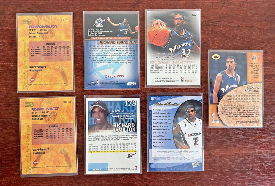 1999 Richard Hamilton Rookie Card Lot RC - WASHINGTON WIZARDS - UCONN ...
