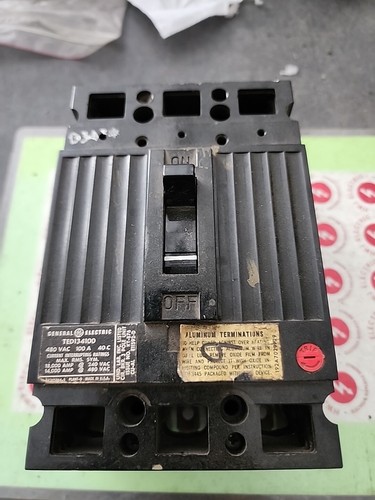 GENERAL ELECTRIC TED134100 100A 480V 3-POLE CIRCUIT BREAKER TESTED | eBay