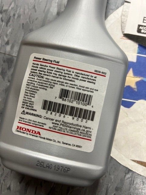 (4) HONDA ACURA OEM Power Steering Pump Fluid 12oz 08206-9002 08285-P99 ...