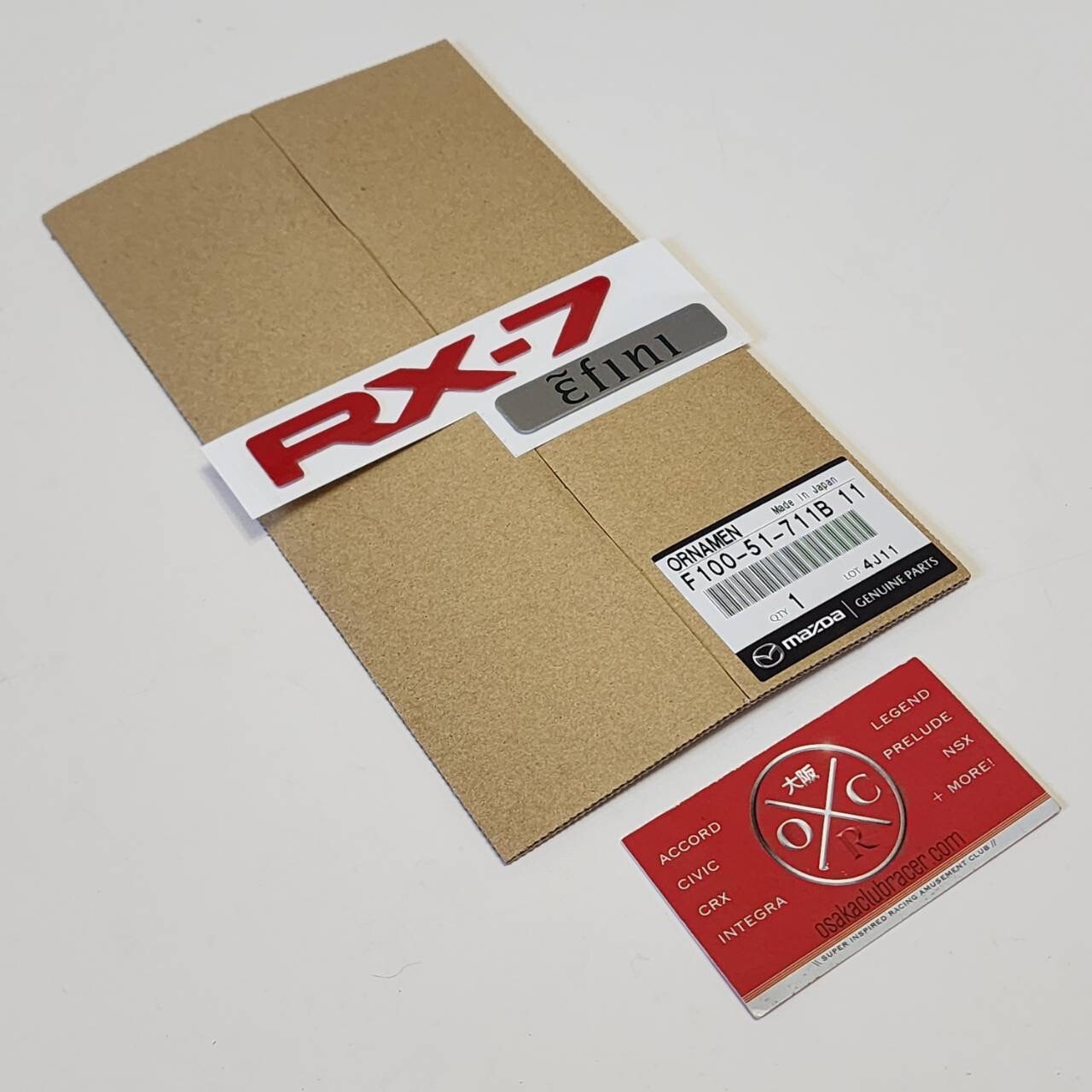 Genuine OEM FD3S Mazda Efini RX-7 Rear Emblem Trunk Badge RED JDM 93-95 ...