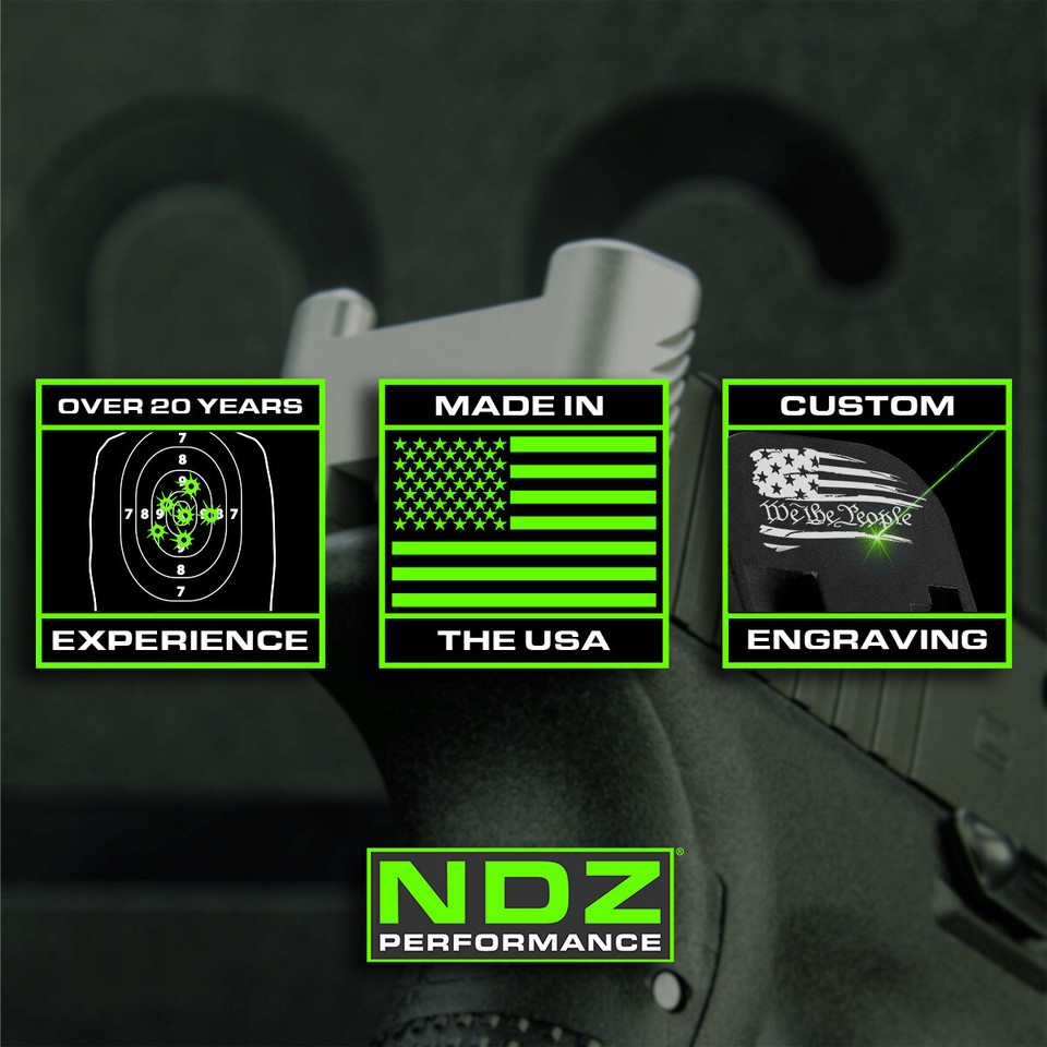 NDZ Slide Cover Back Plate for Glock 43 43X 48 Aluminum USA Made Gun ...