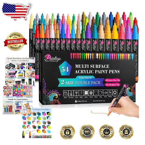 Quick-Drying 54 Colors Acrylic Paint Pens – Smooth Inks for All Craft ...
