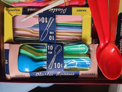 Vintage Styron Plastic Forks Picnic Ware A Dow Plastic Great Mad Men ...