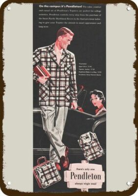 1955 PENDLETON Virgin Wool Oregon USA Vintage-Look DECORATIVE REPLICA ...