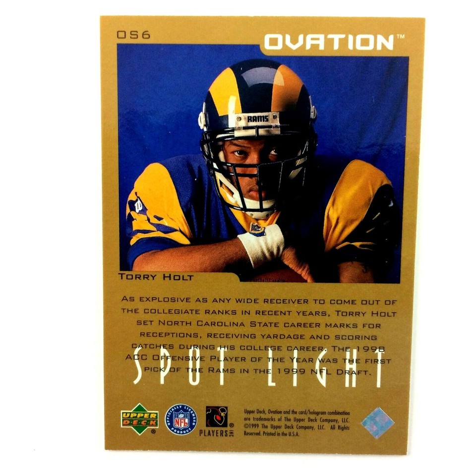 Torry Holt 1999 Upper Deck Ovation Spotlight Rookie Card #56 NFL Rams ...