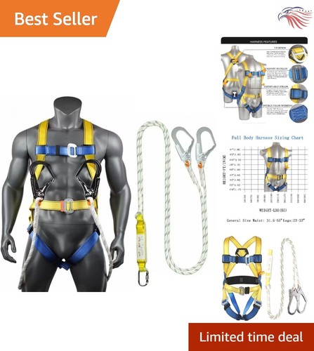 Heavy-Duty Fall Protection Safety Harness - OSHA/ANSI Certified - Extra ...