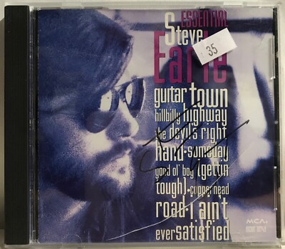 MUSIC CD IN CASE (COVER SIGNED) - STEVE EARLE - ESSENTIAL STEVE EARLE ...