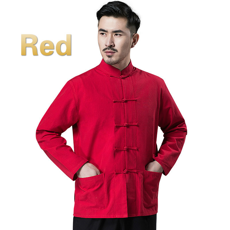 Traditional Chinese Men's Coat Tang Suit Long Sleeve Kung Fu Wushu ...