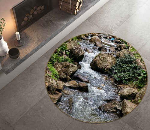 3D River Stones O1790 Game Rug Mat Round Elegant Photo Carpet Mat Eve ...