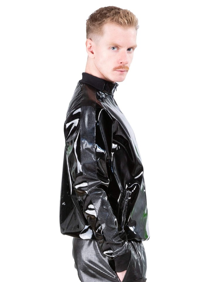 Honour PVC Jacket With Long Sleeves & Pattern Finish in Black | eBay UK