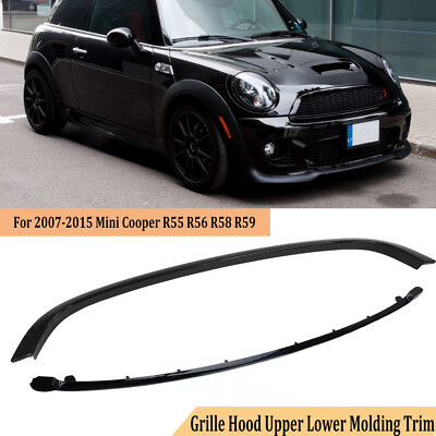 Set Upper Lower Bumper Grille Hood Molding Trim For Mini Cooper R55 R56 ...
