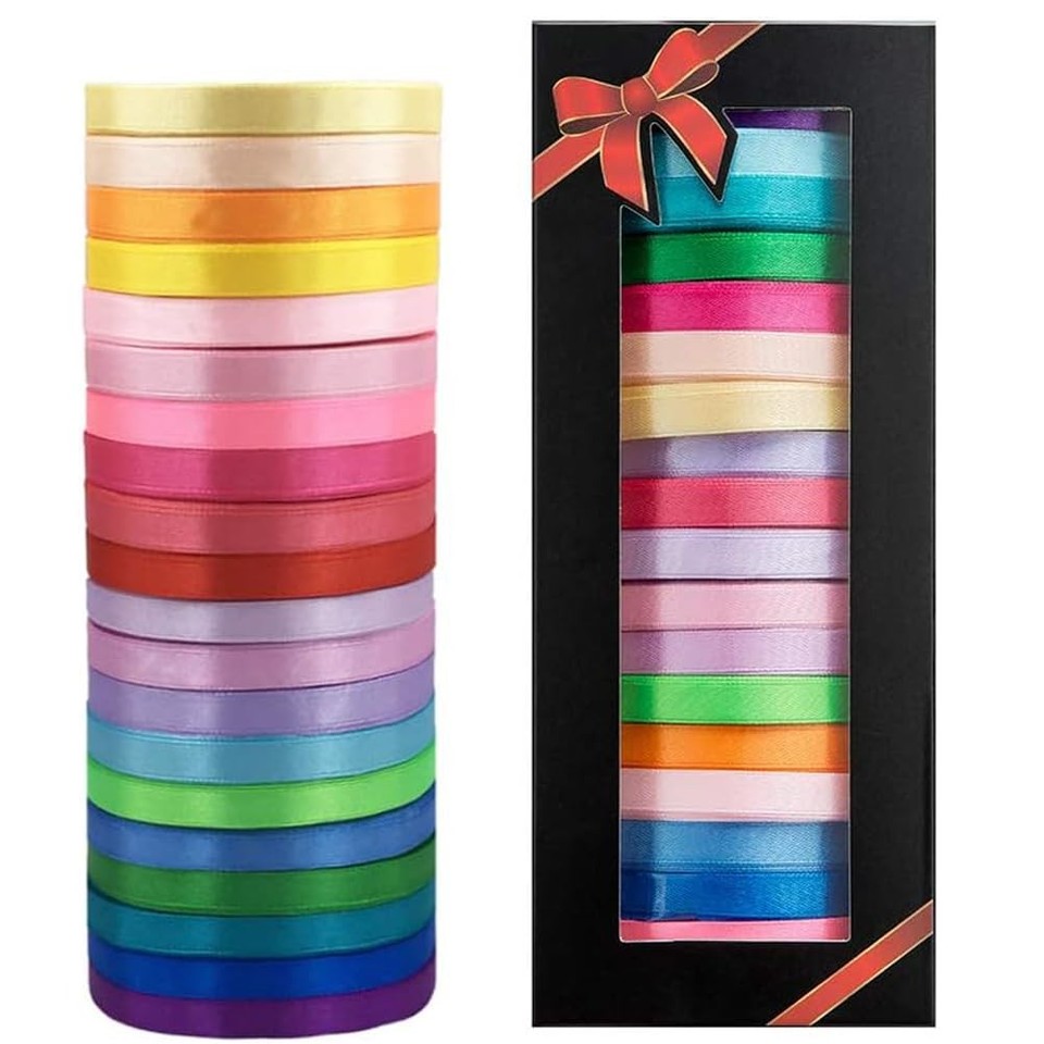 500 Yard Fabric Ribbon Satin Ribbon Rolls Silk Satin Roll, 25 Yard ...
