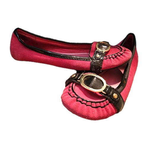 Isaac Mizrahi Pink Suede Ballet Flats Dress Shoes Buckle Detail Women's ...