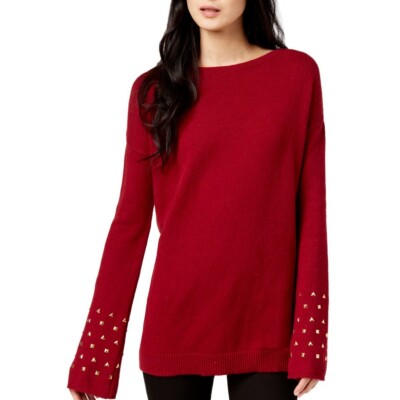 MICHAEL KORS NEW Women's Wool Blend Studded Crewneck Sweater Top TEDO | eBay