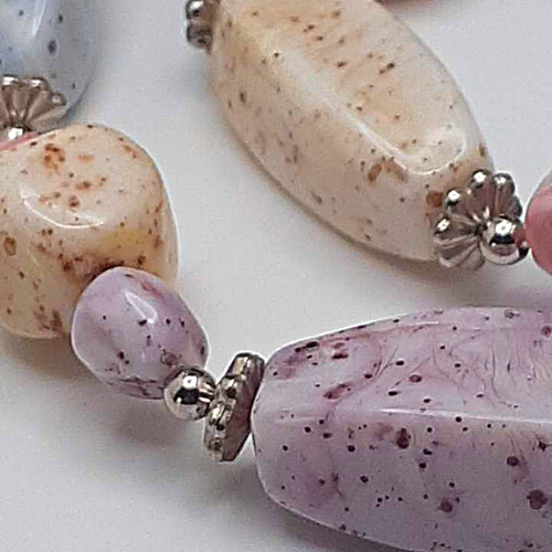 Vintage Multi-color Stone and Silver Filigree Necklace 30in | eBay