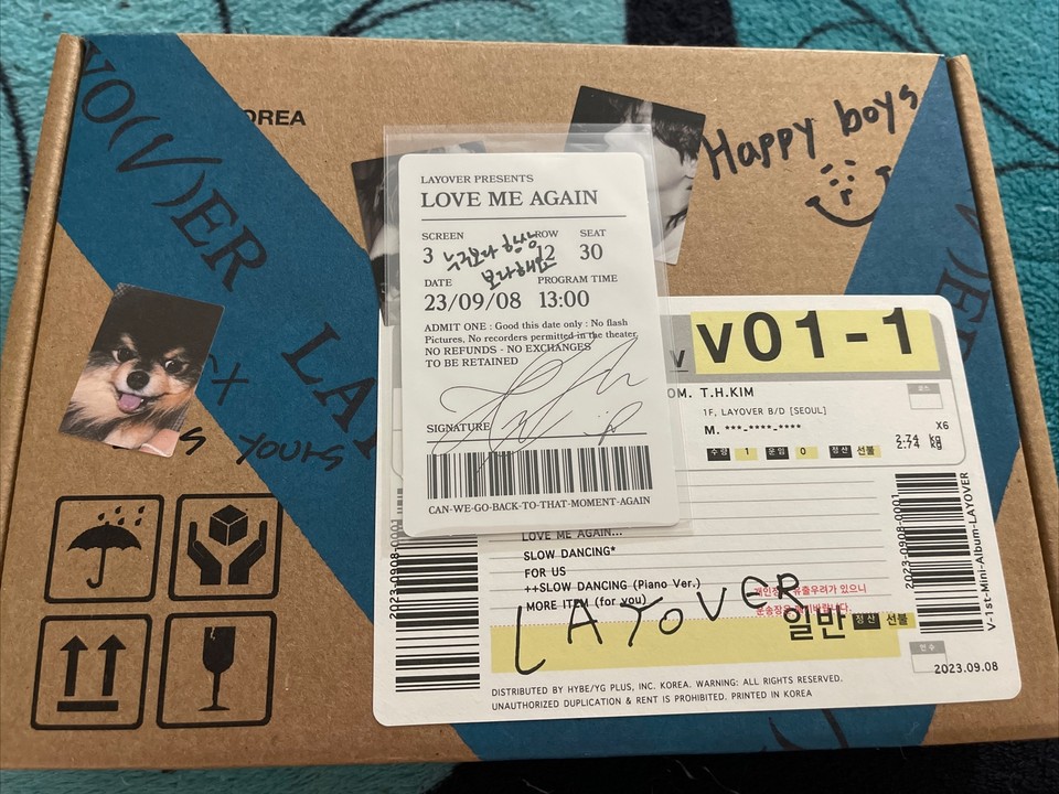 BTS Taehyung V Layover Solo Version Blue Photocard PC | eBay