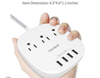 One Beat Desktop Power Strip with 3 Outlet and 4 USB Ports - THUS03U | eBay