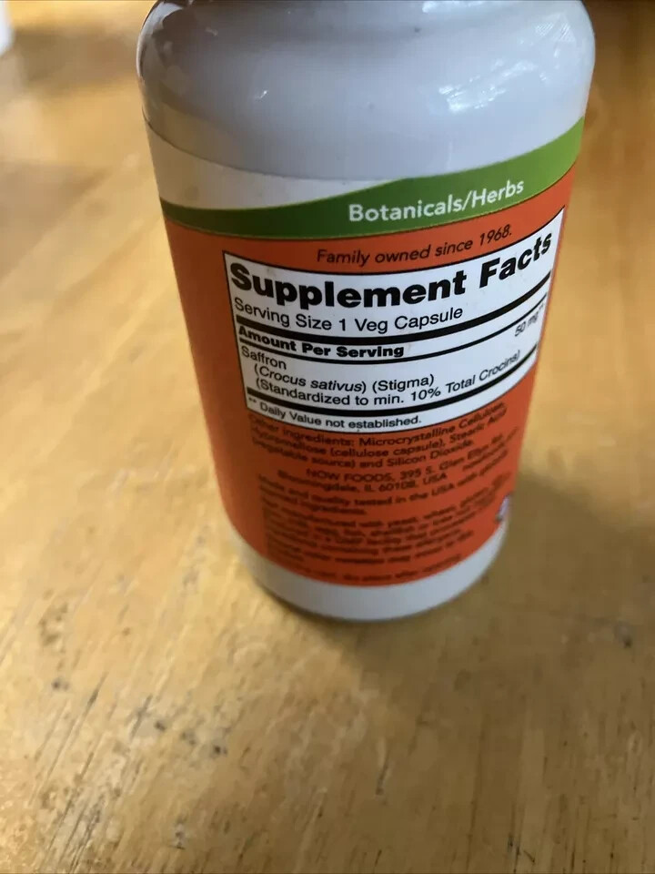 Now Saffron 50 mg Mood Support 60 Veg Caps. Exp 07/25 Sealed | eBay