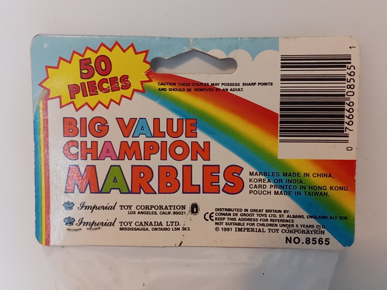 Vintage Imperial Marbles Bag 1991 Sealed Two Sets Cateye Champion 50 ...