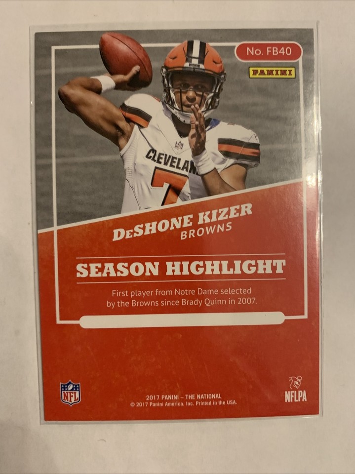 Deshone Kizer RC /399 Refractor 2017 Panini National Convention Browns ...