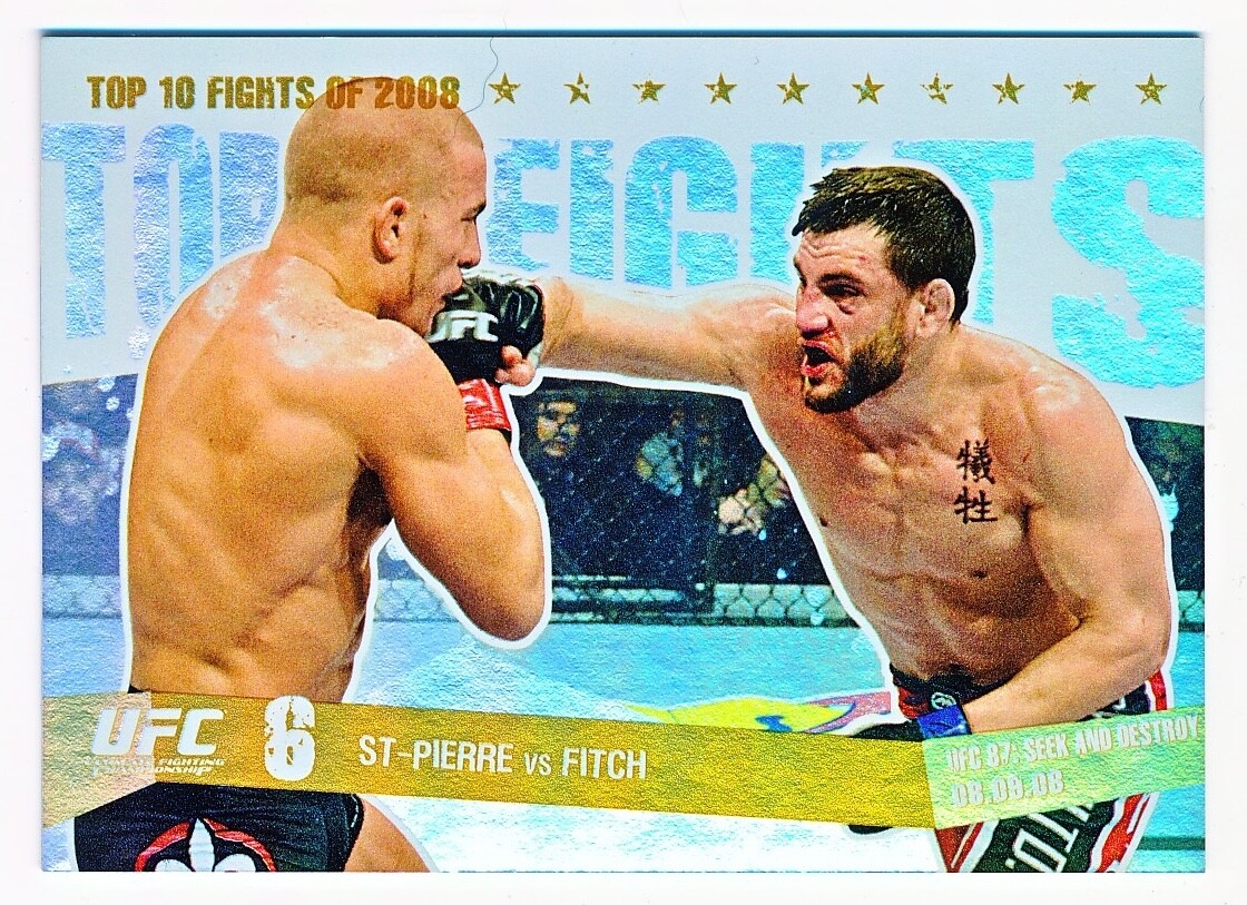 2009 Topps UFC Round 1 St-Pierre vs. Fitch Top 10 Fights Gold Rc #TT22 ...