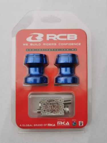RCB Racing Boy Swingarm Bobbins Paddock Stand Spools Blue M6 Custom Cub ...