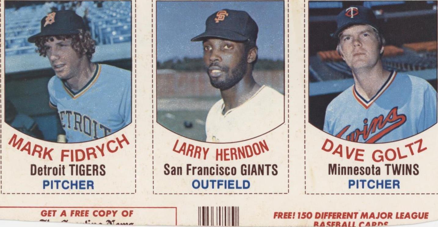 1977 Hostess All-Star Team - Triple Panels Mark Fidrych, Larry Herndon ...