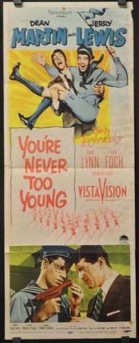 YOU'RE NEVER TOO YOUNG 1955 ORIGINAL 14X36 MOVIE POSTER JERRY LEWIS ...