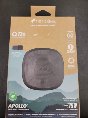 Nimble Apollo 15W Fast Wireless Charger for Apple & Android - Black ...