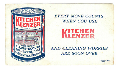 Fitzpatrick Bros. Kitchen Klenzer advertising blotter, No. 423 - late ...